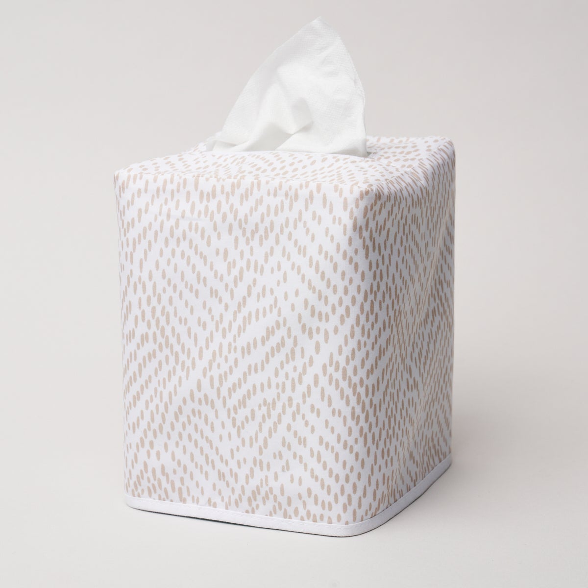 Duma Diamond Tissue Box Cover, Dune | Schumacher Design Shop